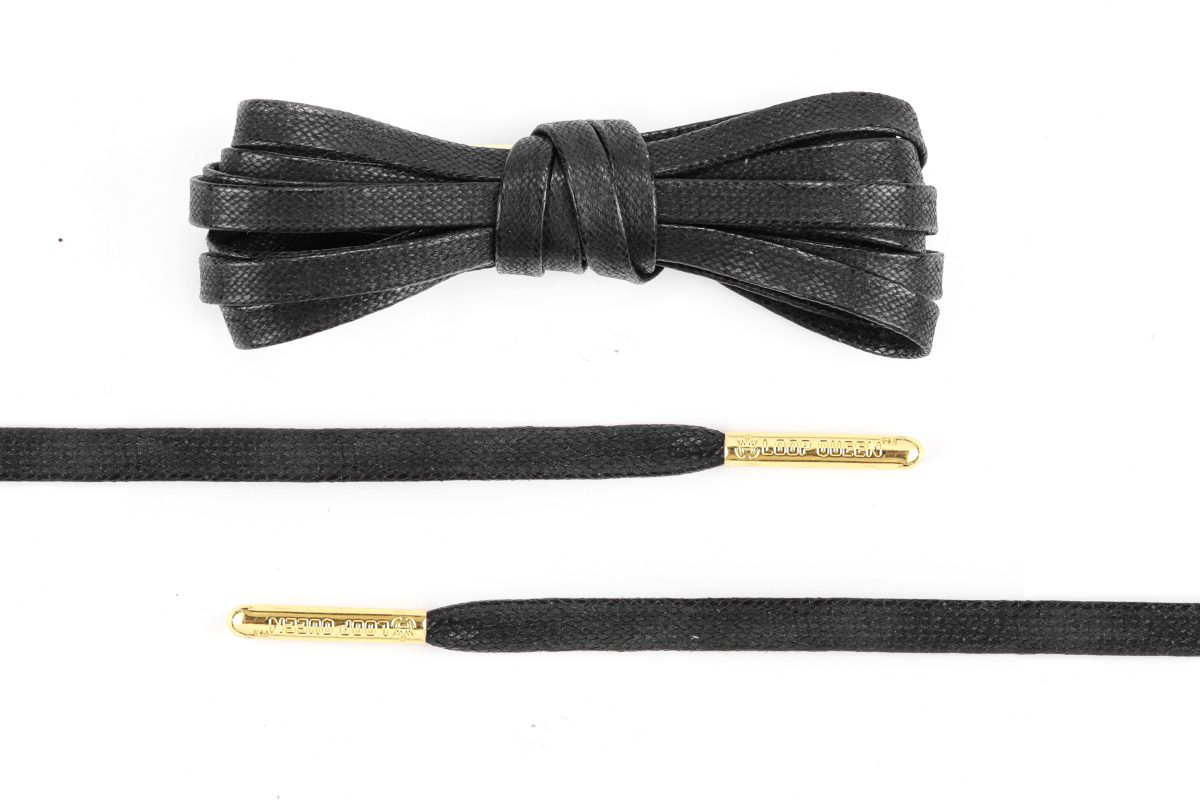 Black Shoe Laces with Gold Tips - Best Shoe Style